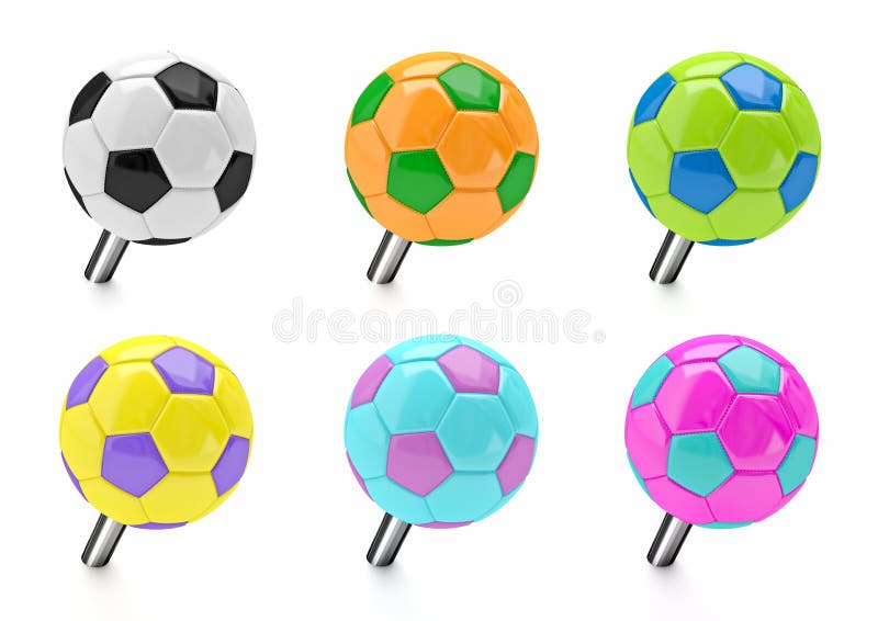 Soccer ball push pin stock illustration. Illustration of ball - 36558331