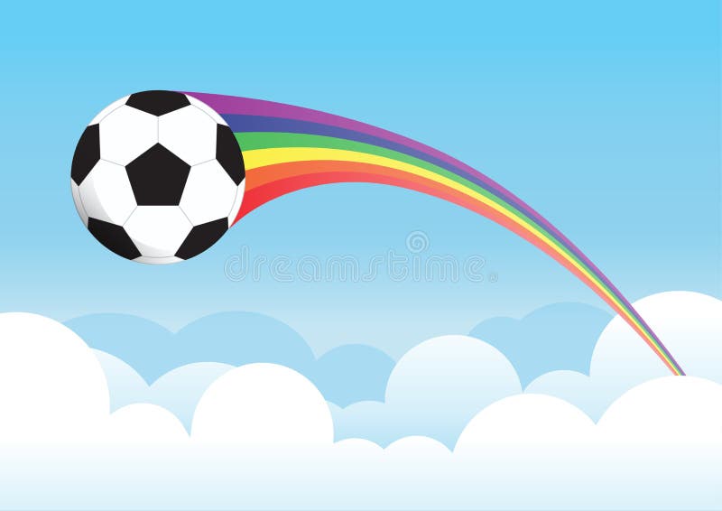 Soccer Ball And Rainbow Trail Stock Vector - Illustration of element ...