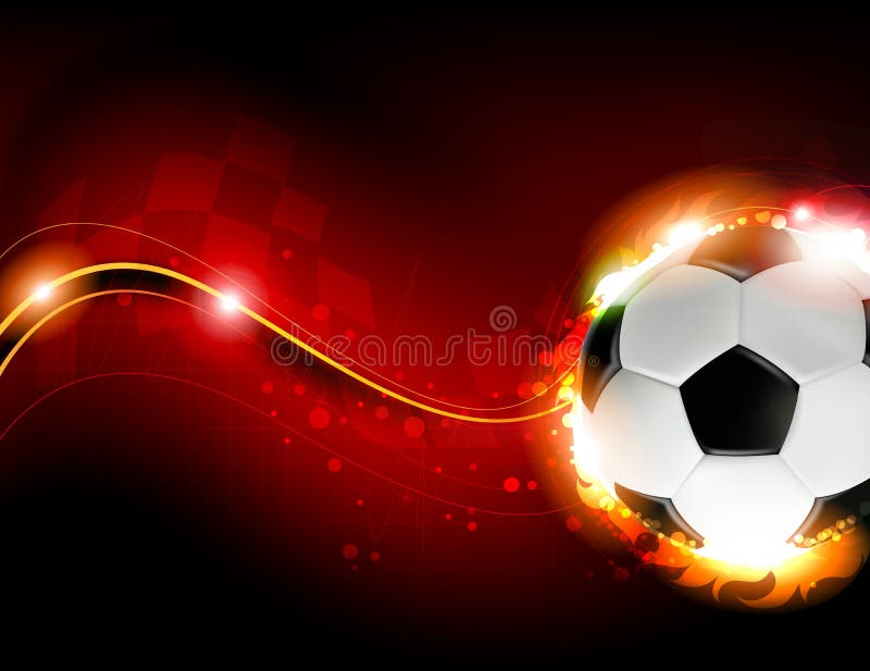 Soccer Ball on Red Background Stock Vector - Illustration of horizontal ...
