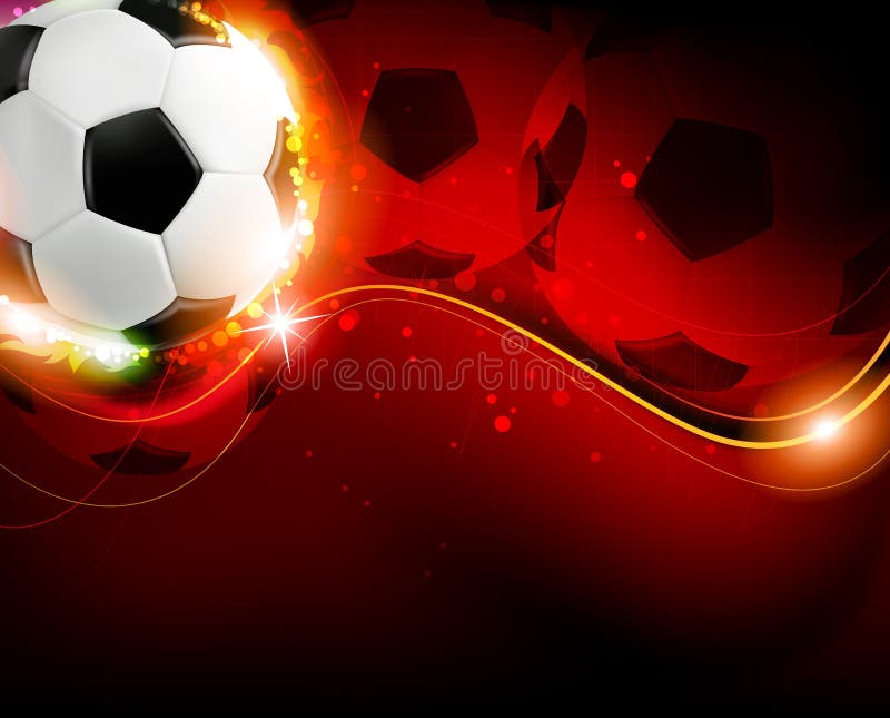 Soccer Ball on Red Background Stock Vector - Illustration of design ...