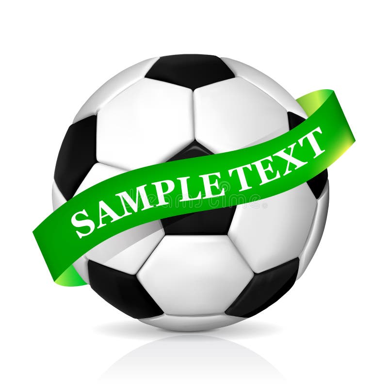 Soccer ball with ribbon stock vector. Illustration of football - 42822209