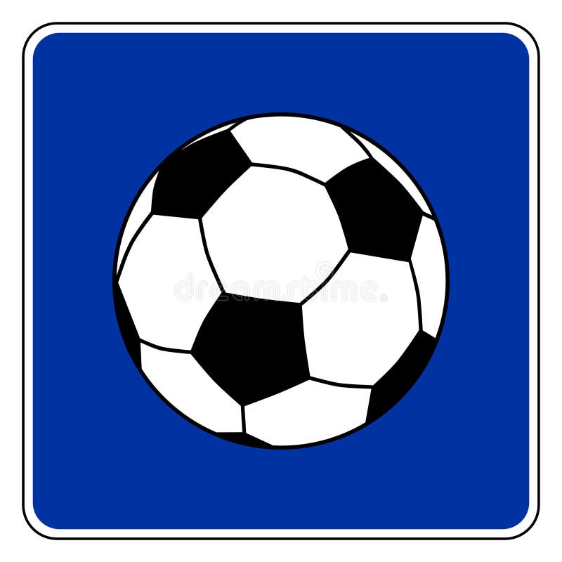Soccer ball and road sign stock vector. Illustration of vector - 228344844