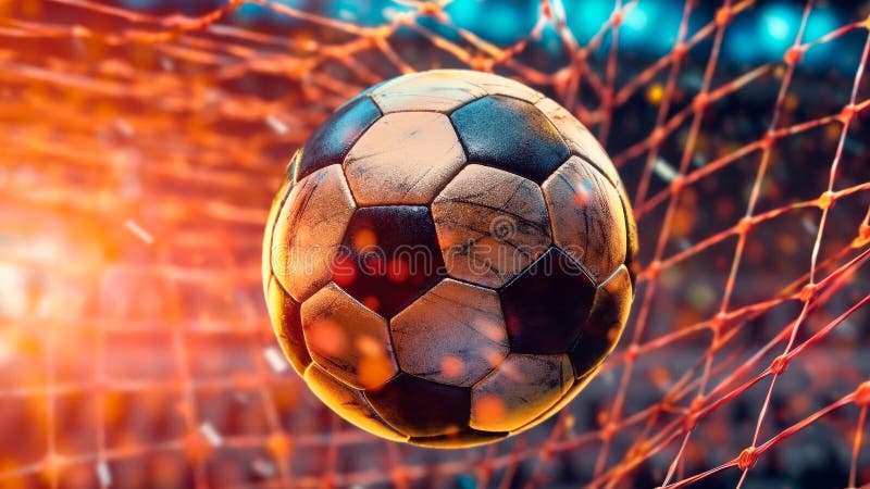The Soccer Ball Rockets into the Opponent S Goal, Decisive Point ...