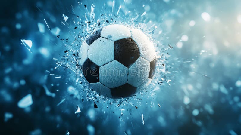 Soccer Ball Shattering through Glass Stock Illustration - Illustration ...