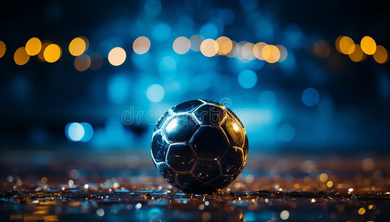 Soccer Ball Shines Bright, Success in Competition, Glowing Celebration ...