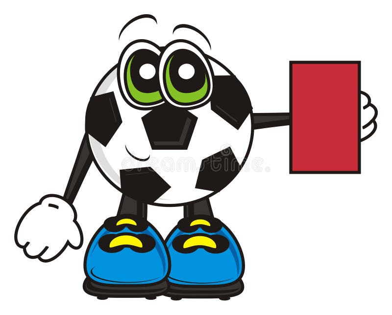 Soccer Ball Shows a Red Card Stock Illustration - Illustration of stamp ...