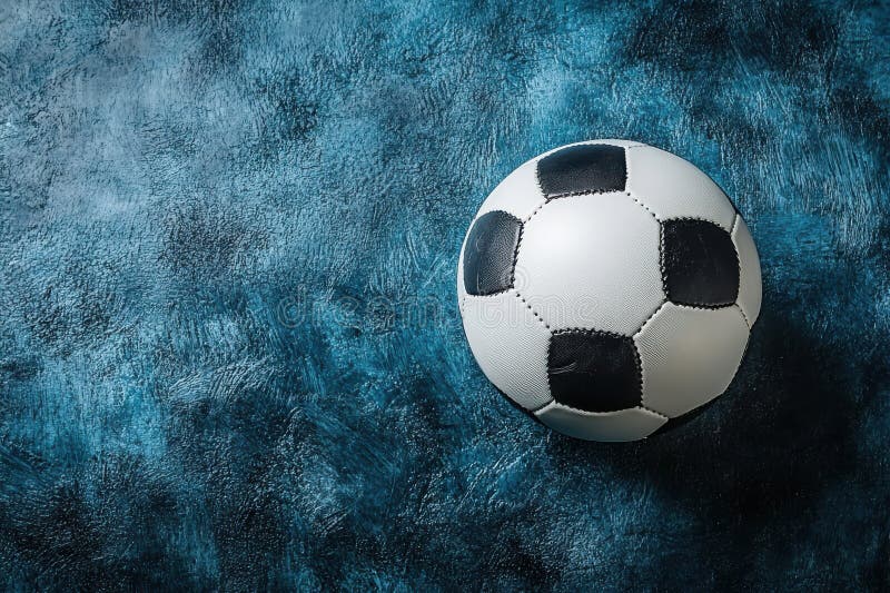 A Soccer Ball is Sitting on a Blue Surface Stock Photo - Image of ...