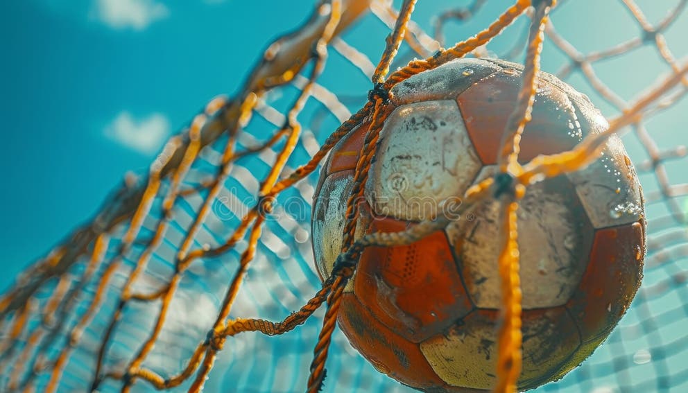 A Soccer Ball is Sitting in a Net by AI Generated Image Stock Photo ...