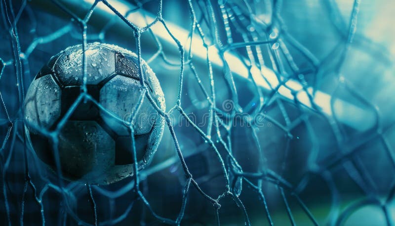 A Soccer Ball is Sitting in the Net of a Soccer Goal by AI Generated ...