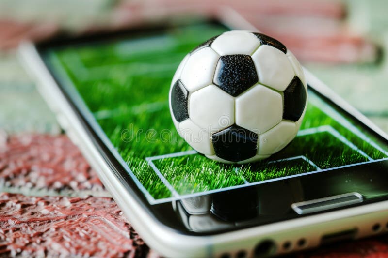 Soccer Ball and Smartphone: Online Soccer Broadcast Concept Stock ...