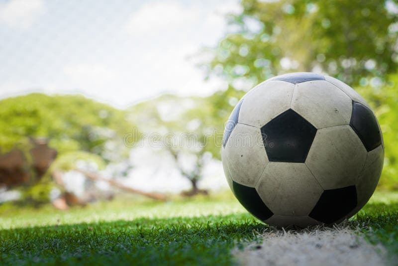 Soccer Ball on Soccer Field Stock Image - Image of football, ground ...