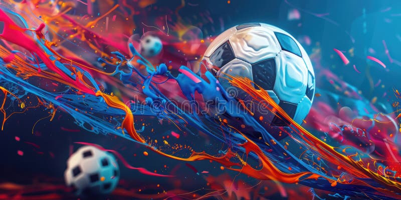 Soccer Ball Splash Paint Around Stock Photos - Free & Royalty-Free ...
