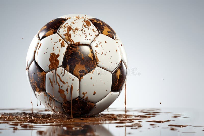 Soccer Ball Stained with Mud after a Hard Game. Stock Illustration ...