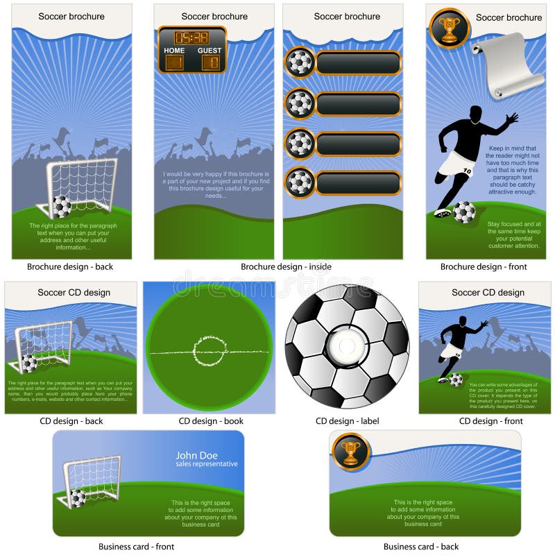 Soccer Business Card Template Stock Vector - Illustration of background ...