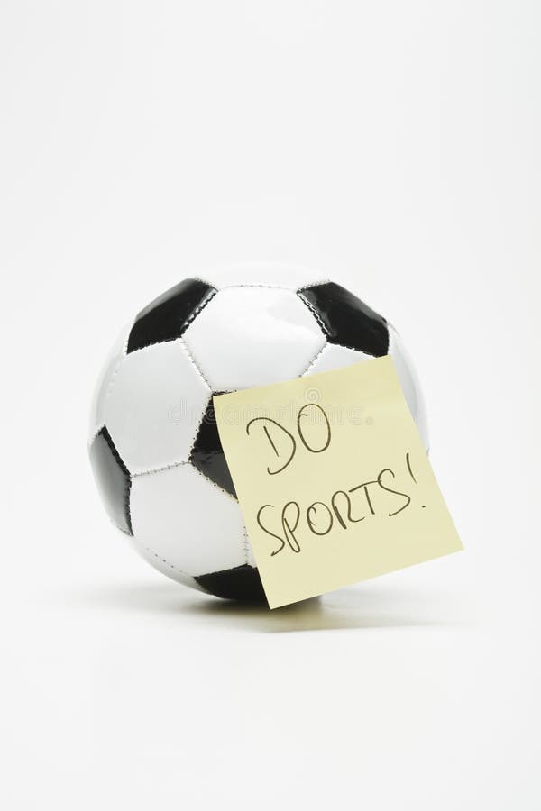 Soccer Ball with Sticky Note Separated Stock Image - Image of action ...
