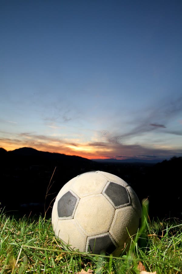 Soccer ball in sunset stock image. Image of soccer, white - 17246731
