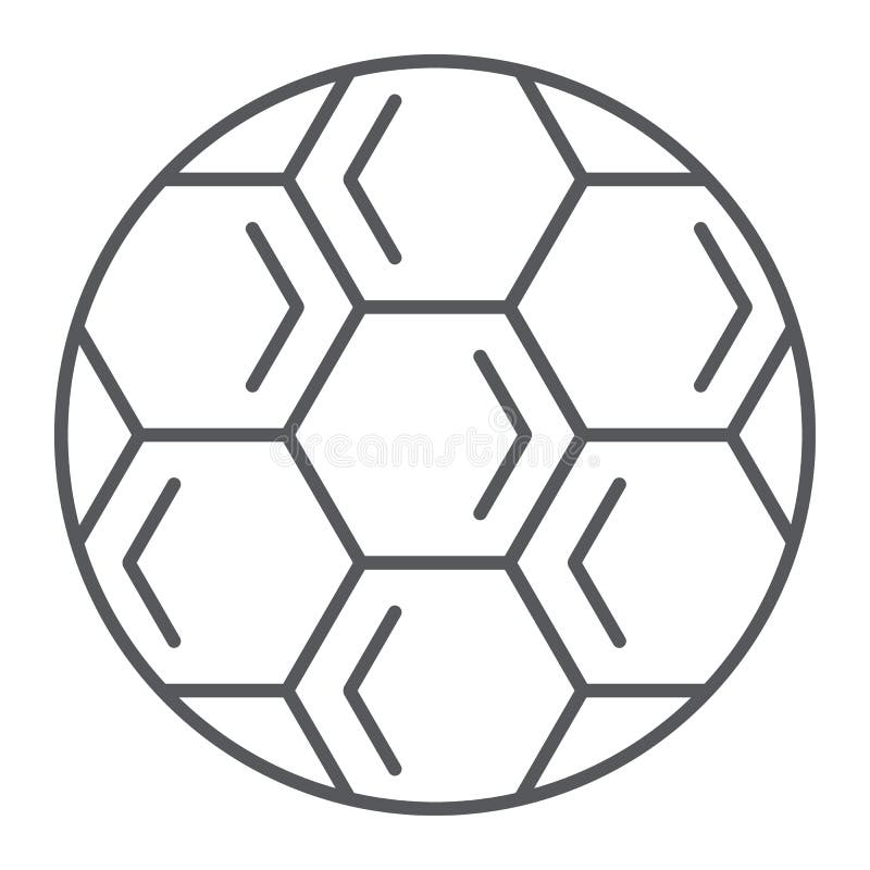 Soccer Ball Thin Line Icon, Play and Game, Football Ball Sign, Vector ...