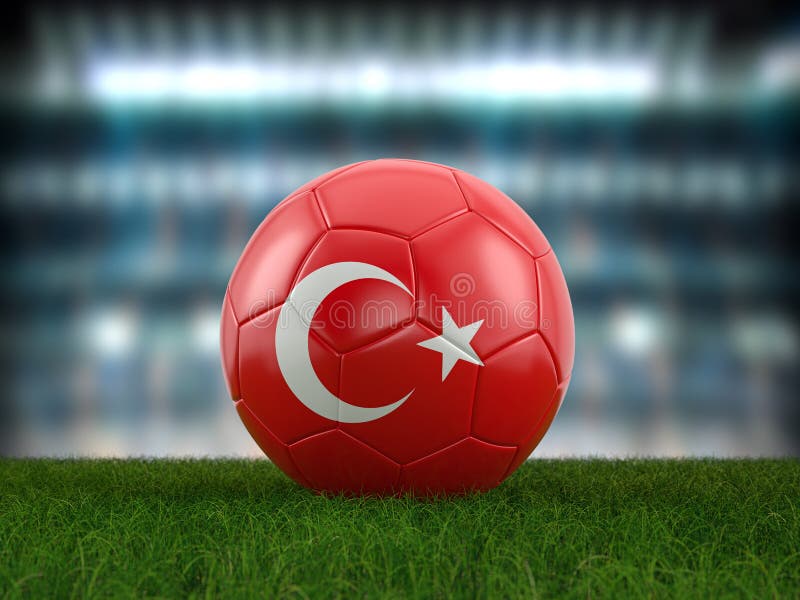 Soccer ball Turkey flag stock illustration. Illustration of grass ...