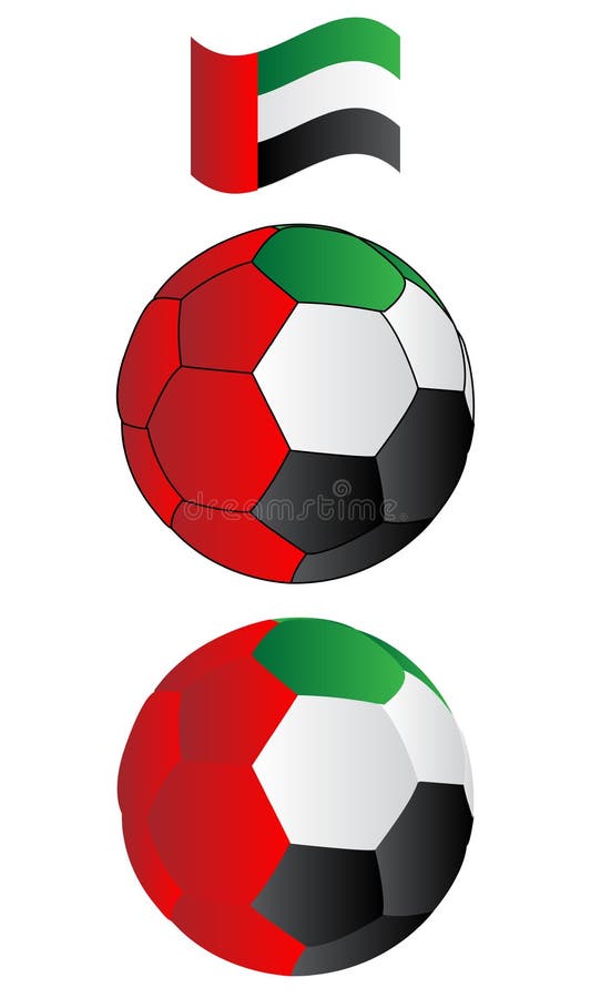 Soccer Ball of UAE with Flying Flag Stock Vector - Illustration of ...