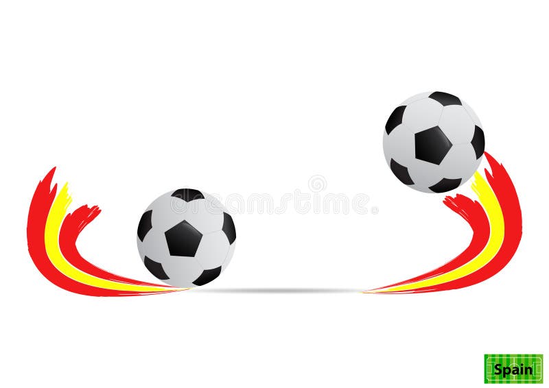 Soccer Ball Up and Down,spain Flag. Stock Illustration - Illustration ...