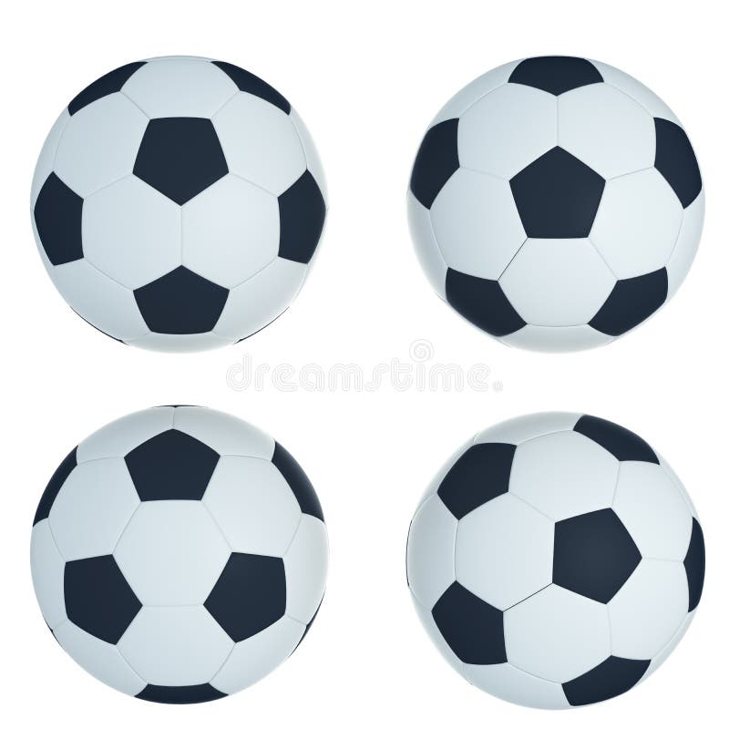 Great Cartoon Soccer Ball and Deflated Soccer Ball Stock Illustration ...