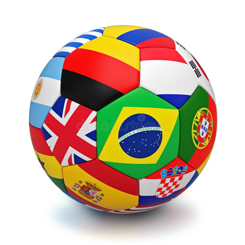 Soccer Ball with World Countries Flags Stock Illustration ...