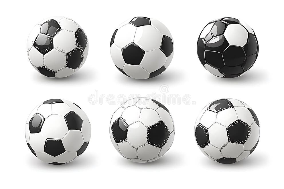 Soccer Balls, Black and White Panels, Hexagonal Pattern, Spherical ...