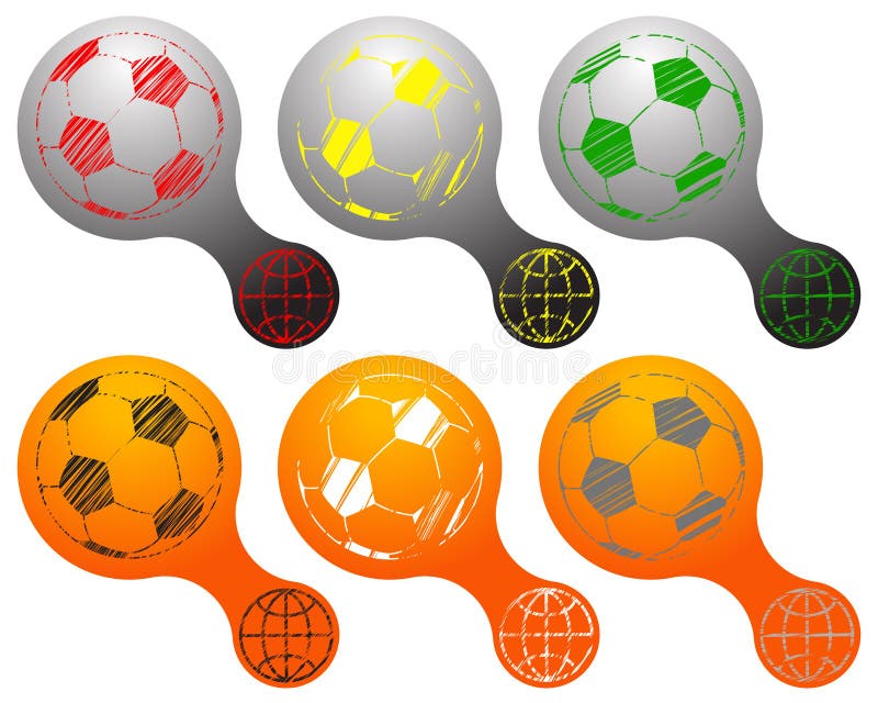 Soccer Balls Logos Set stock illustration. Illustration of green - 14280033