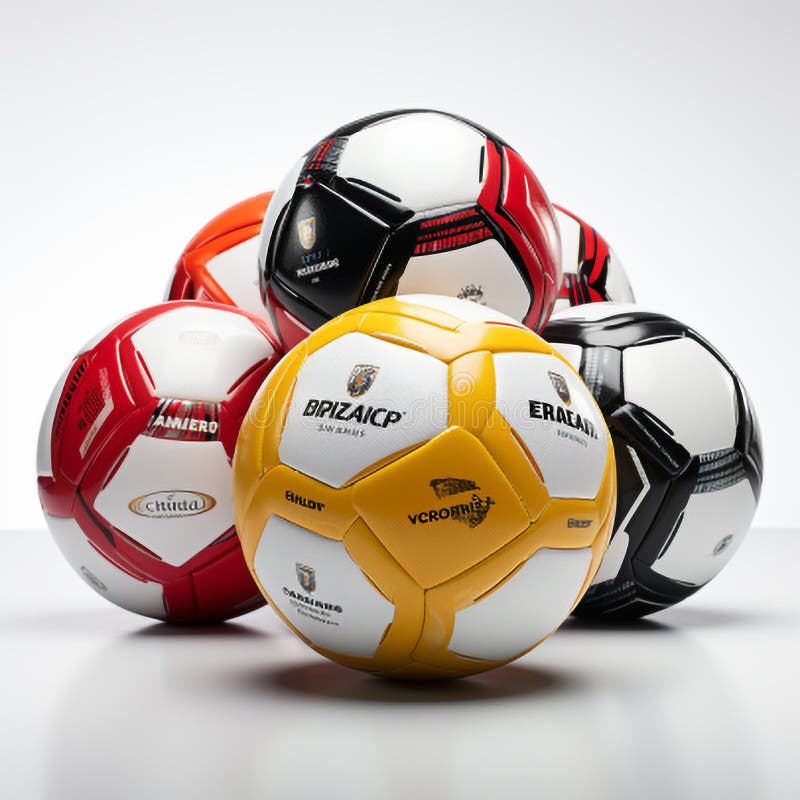 Soccer balls in a row stock illustration. Illustration of baseball ...