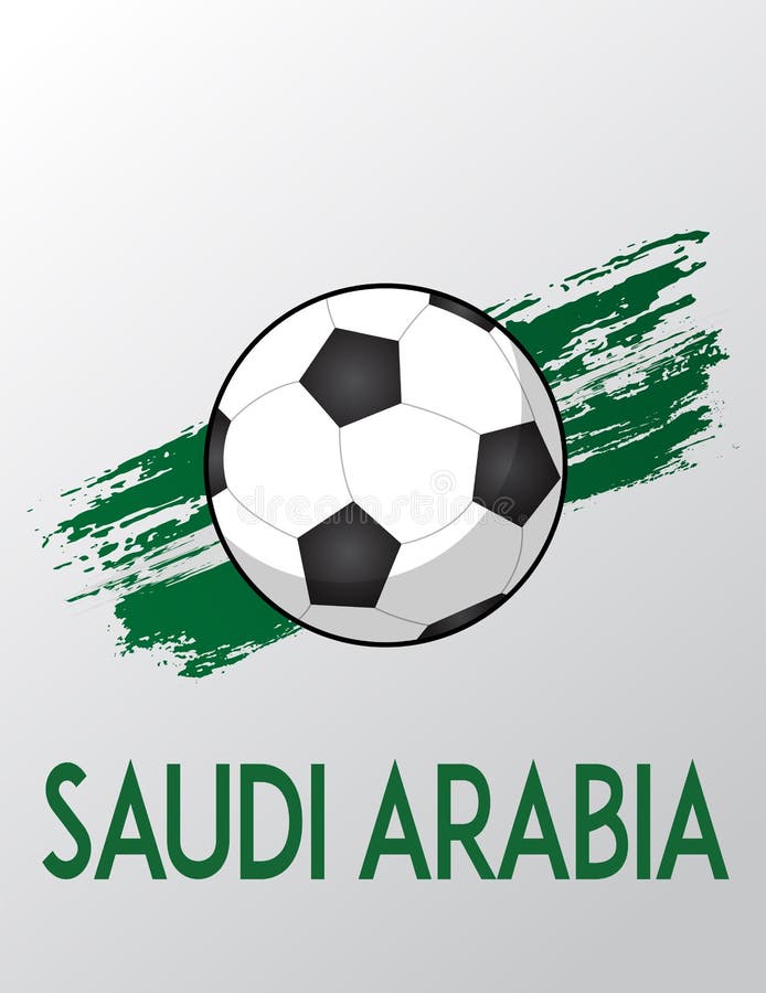 Saudi Arabia Flag with Brush Effect for Soccer Theme Stock Vector ...