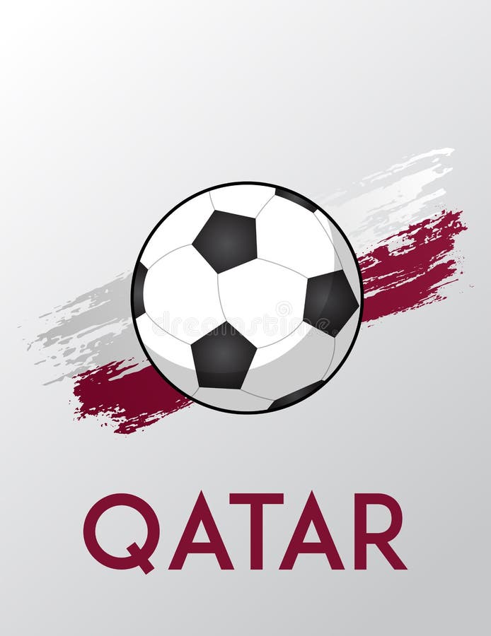 Qatar Flag with Brush Effect for Soccer Theme Stock Vector ...