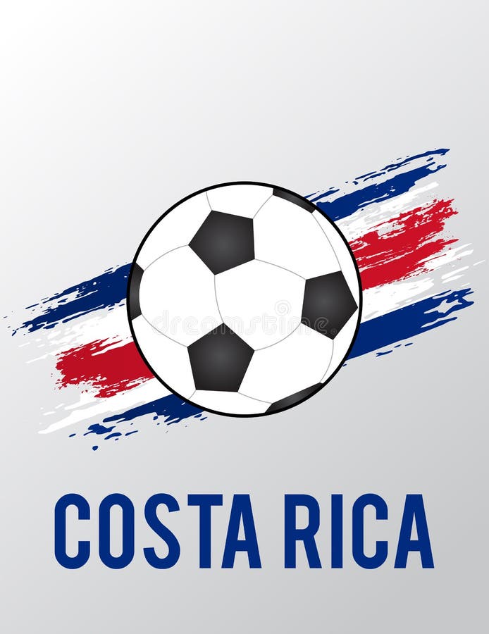 Costa Rica Flag with Brush Effect for Soccer Theme Stock Vector ...