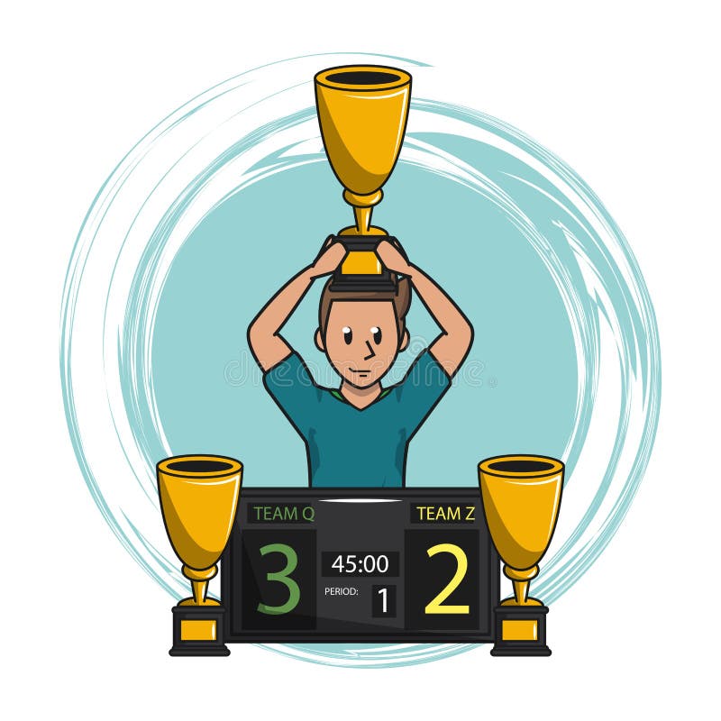 Soccer cartoon elements stock vector. Illustration of league - 126131379