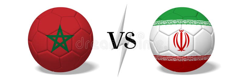 Soccer Championship - Morocco Vs Iran Stock Illustration - Illustration ...