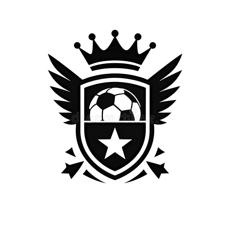 Soccer Club Logo with Shield, Crown, and Wings Stock Illustration ...