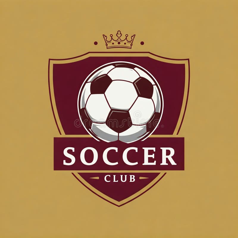 Soccer Club Logo Template with Ball, Shield, and Crown Emblem. Stock ...