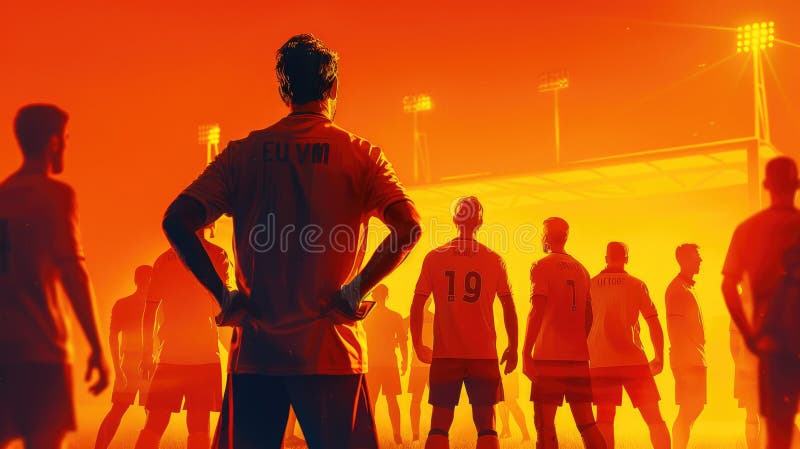 Soccer Coach Explains Tactics To Team, Coaching Strategy Stock ...