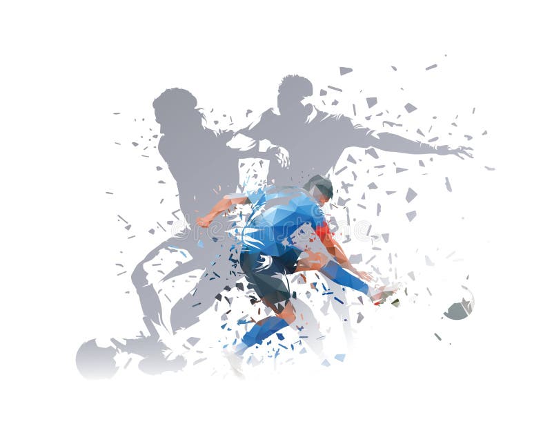 Soccer Collage, Group of Football Players, Double Exposure of Football ...