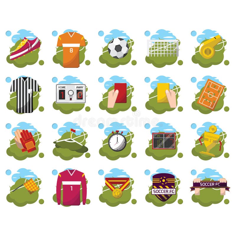 Soccer Collection 1 stock vector. Illustration of training - 13327119
