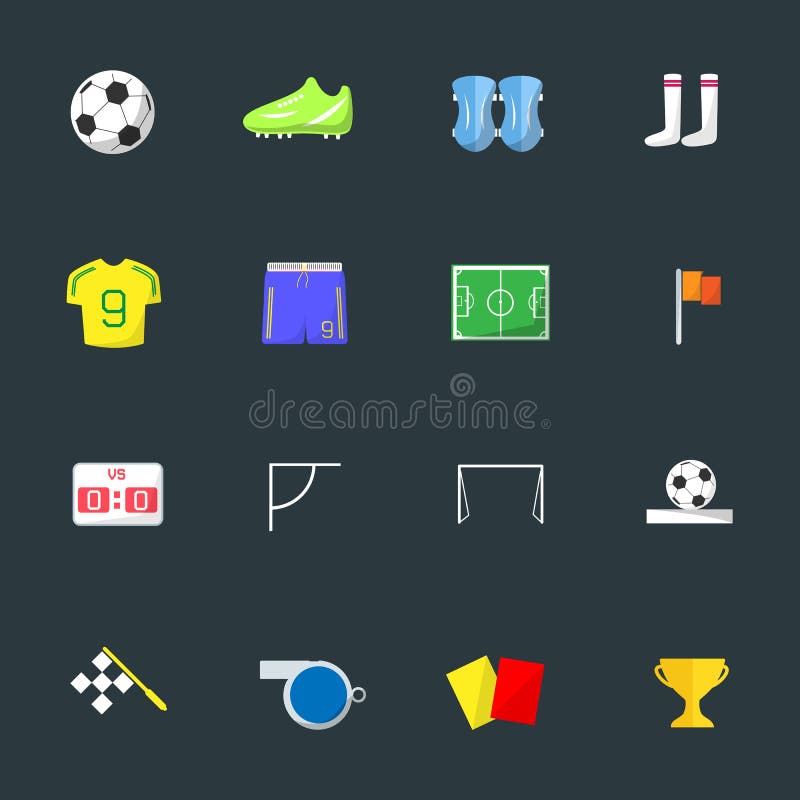 Soccer Color Icons Black Background Stock Illustrations – 603 Soccer ...