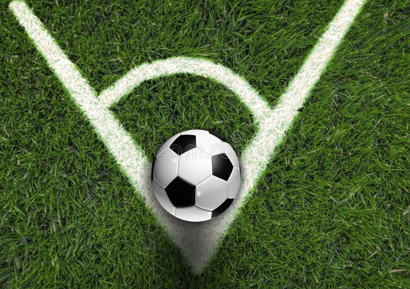 Soccer Corner Flag and Boundary Lines Stock Image - Image of football ...