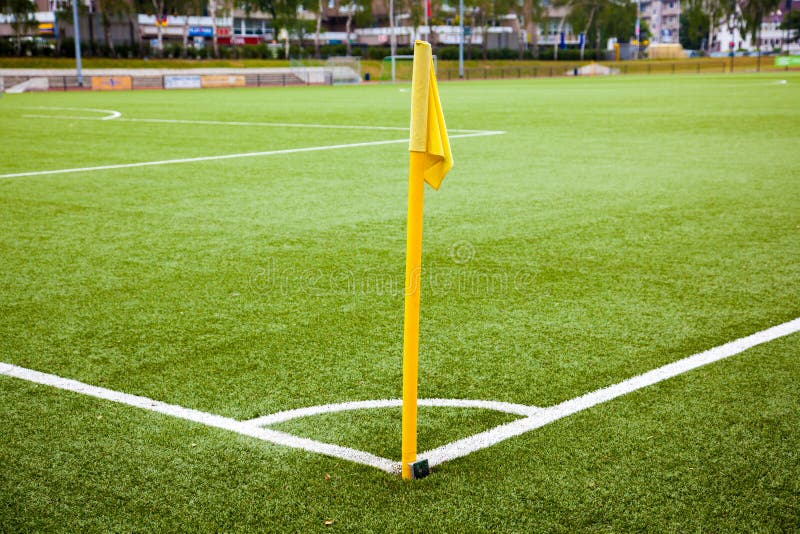 Soccer Corner Flag and Boundary Lines Stock Image - Image of football ...