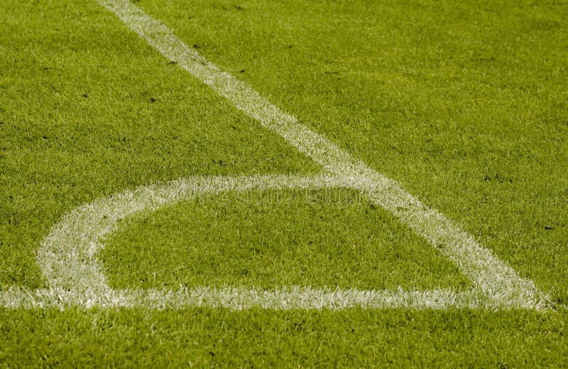 Soccer Corner Flag and Boundary Lines Stock Image - Image of football ...