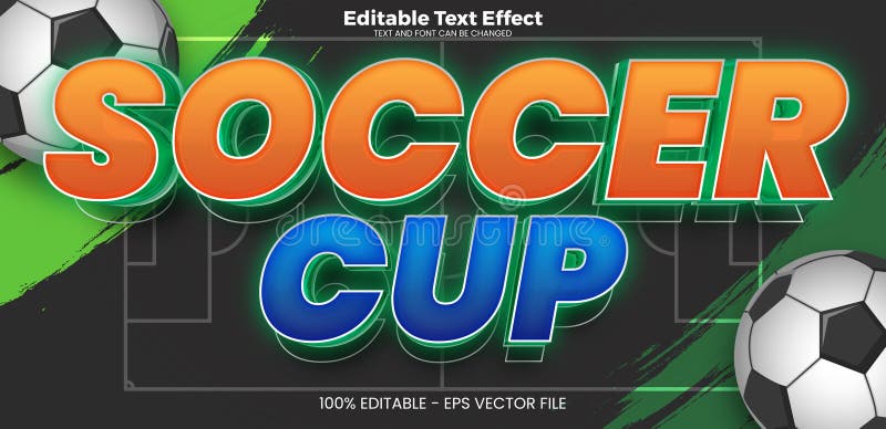 Soccer Cup Editable Text Effect in Modern Trend Style Stock Vector ...