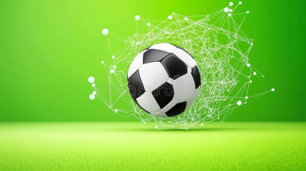 Soccer Data Analysis Green Field Goal Soccer Ball Encased in a Data ...