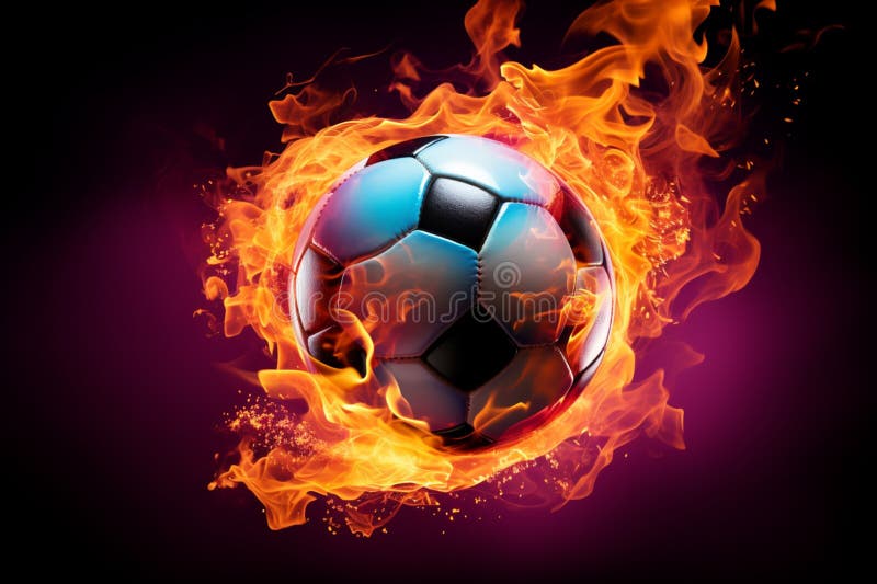 Soccer Drama Ball on Black Backdrop with Dynamic Colored Lights Stock ...