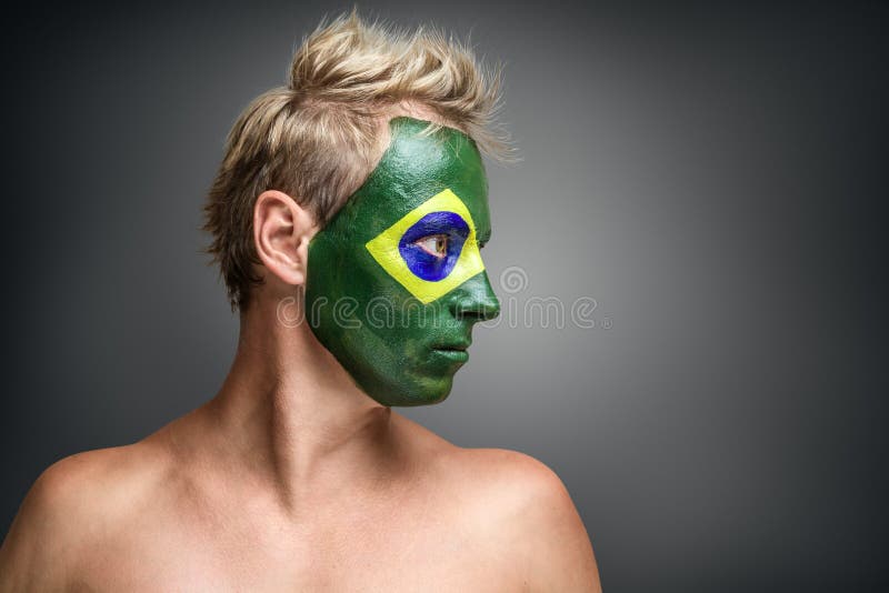 Soccer fan stock photo. Image of brazil, serious, handsome - 41008904