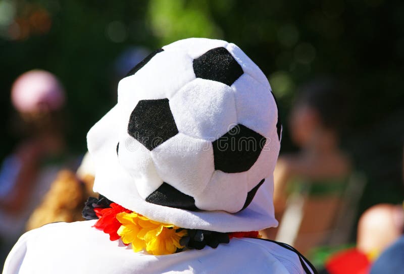 Soccer Fan with Football Hat Stock Image - Image of garland, colours ...