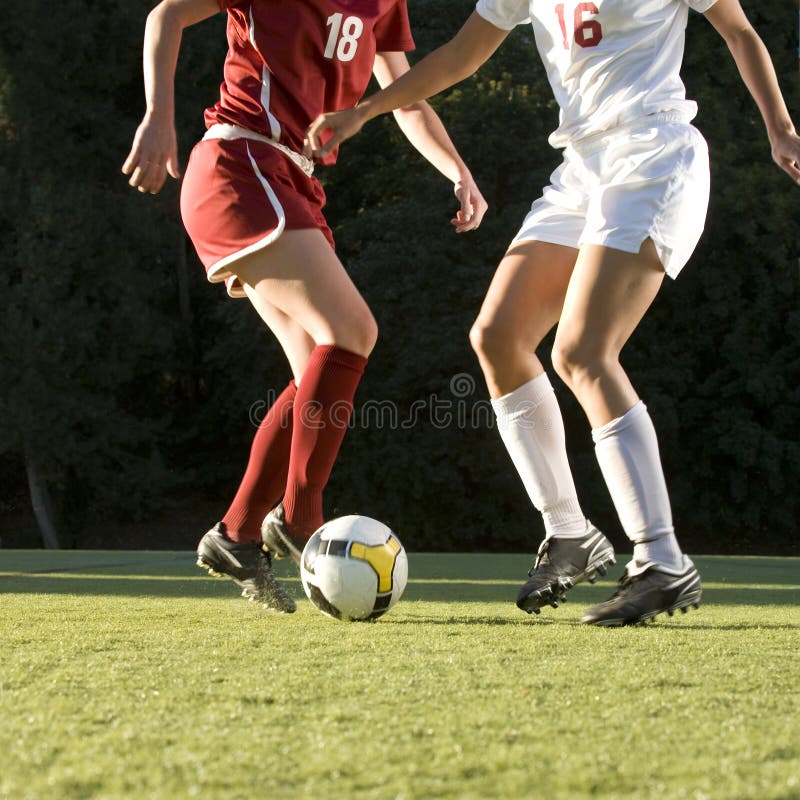 Female Soccer Player about To Kick the Ball Stock Image - Image of ...