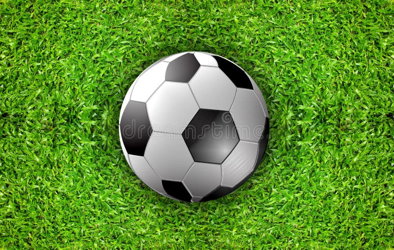 Soccer Field and Ball Top View Background Stock Photo - Image of view ...